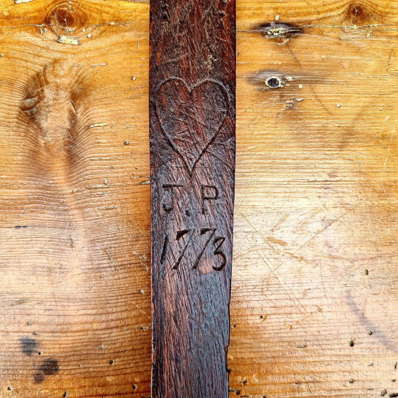 18th Century English Antique Treen Stay Busk Love Token Dated 1771 ...
