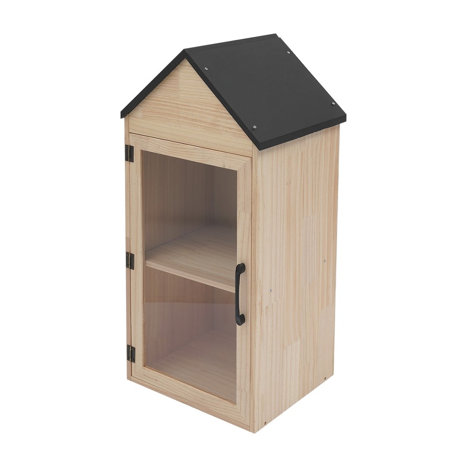 2-Tier Wooden Book Box Home Book Storage Box with Door 30in Height Book ...