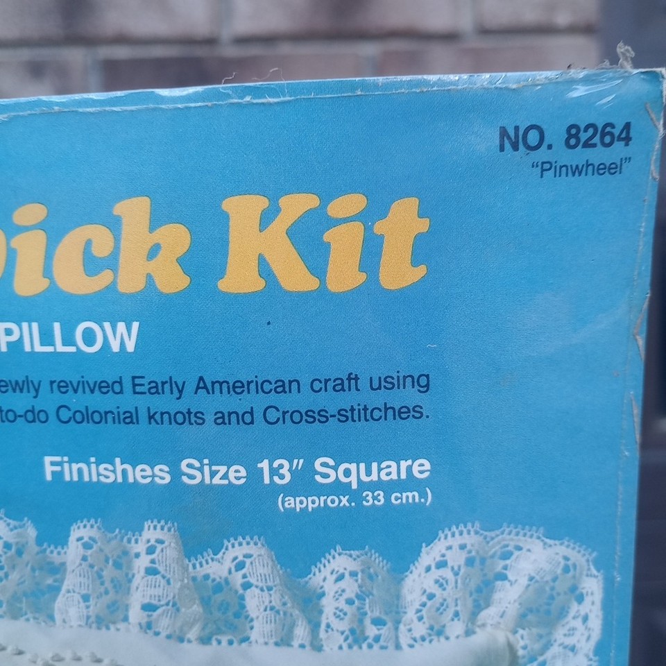 VTG Creative Moments 8264 Candlewick Kit Lace Edged Pillow 13" Pinwheel ...