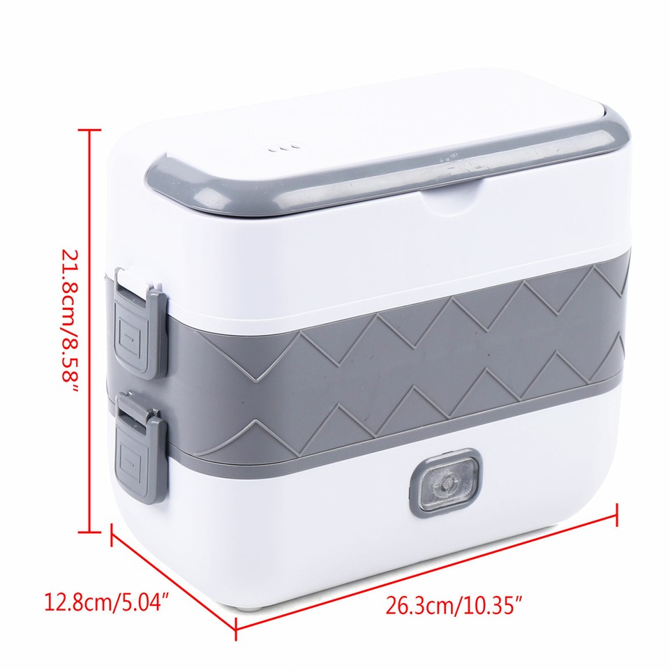 2Layer Portable Electric Heated Lunch Box Mini Microwave Oven Lunch ...