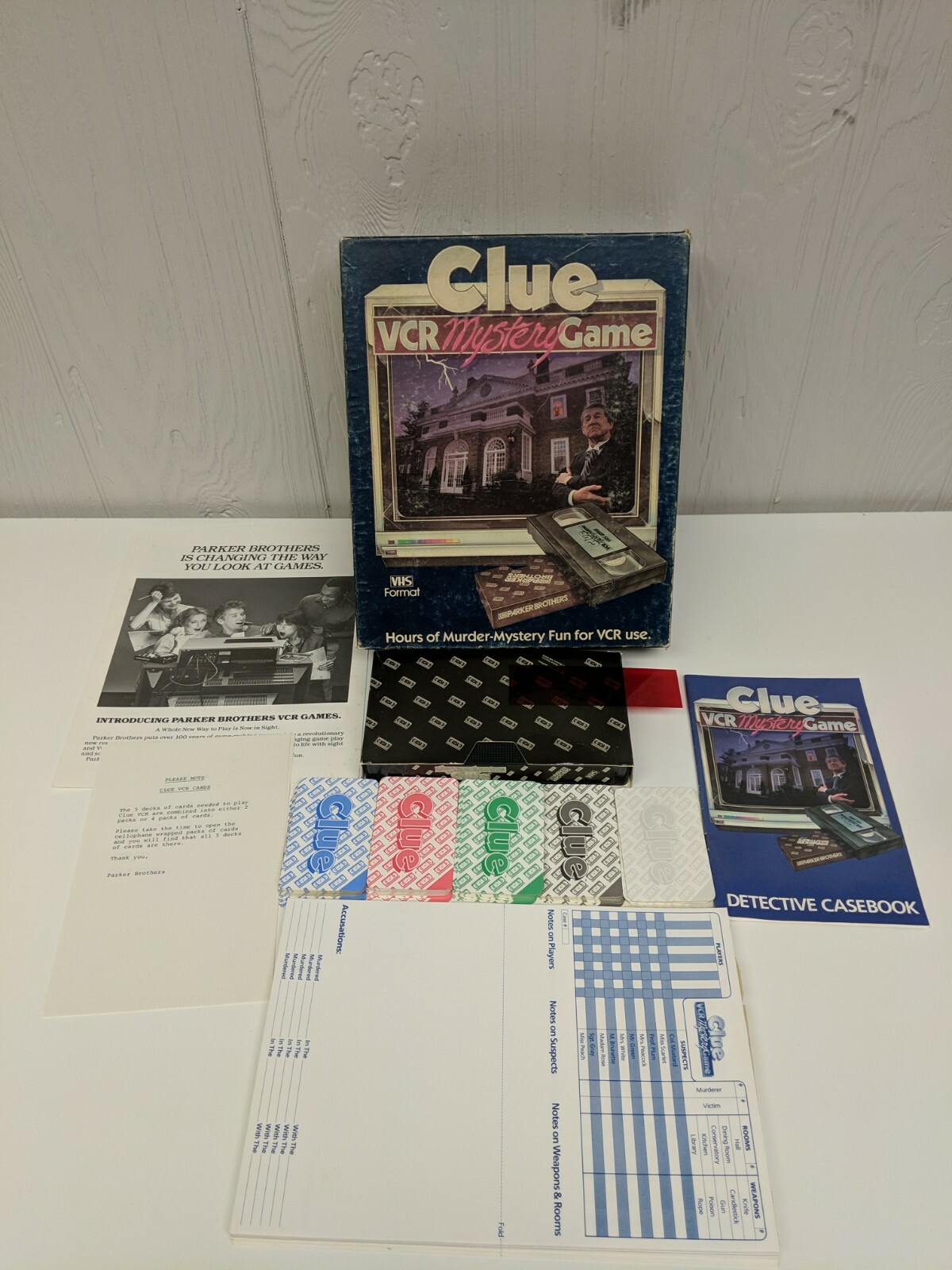 Vintage Clue VCR Murder Mystery Board Game VHS Parker Brothers 1985 | eBay