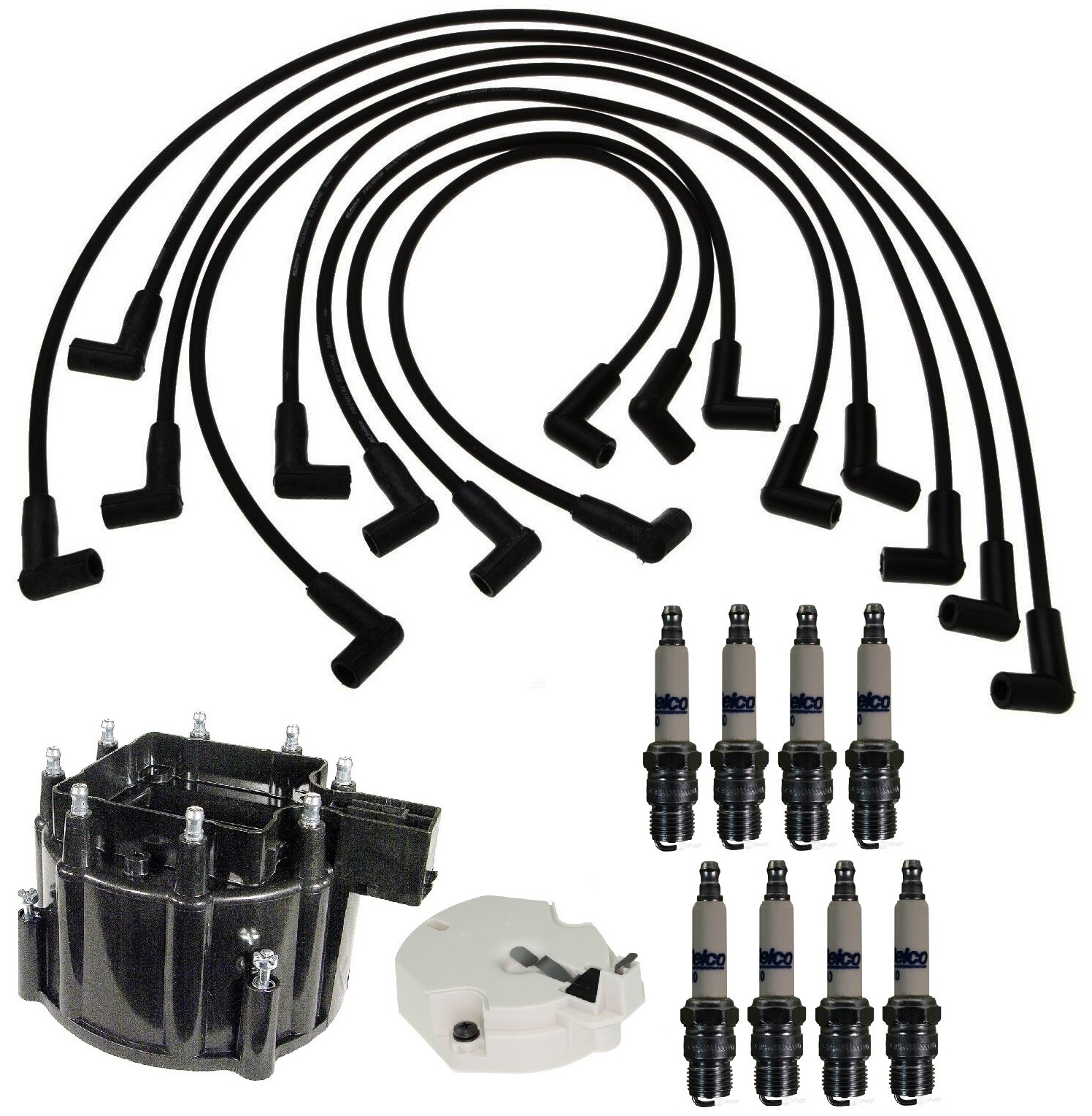 ACDelco Ignition Kit Distributor Rotor Cap Wire Spark Plugs For C10 ...