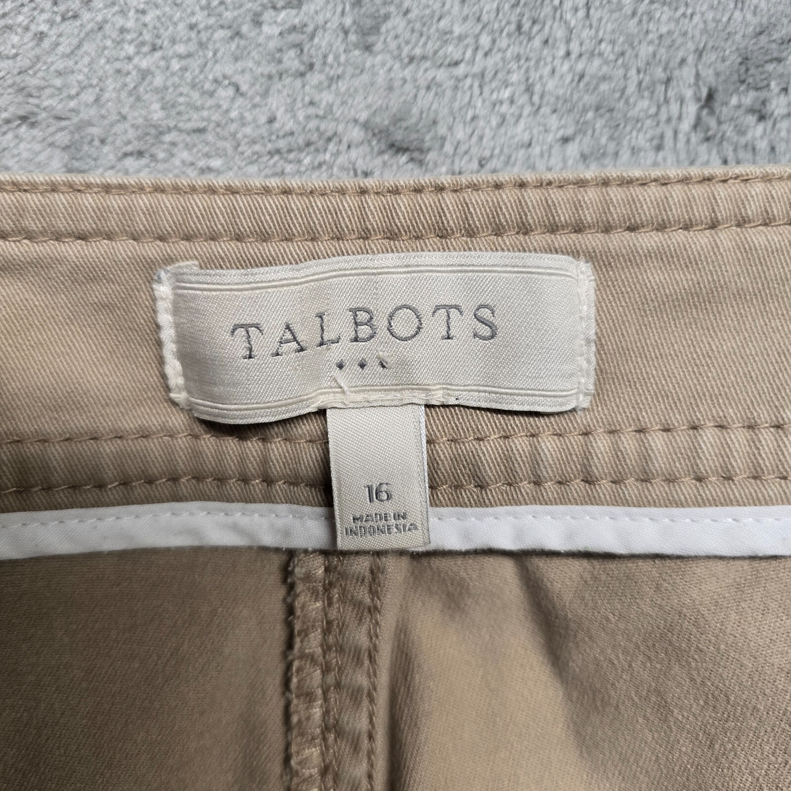 Talbots Pants Womens Size 16 Beige Signature Trouser Casual Basic Zip | eBay