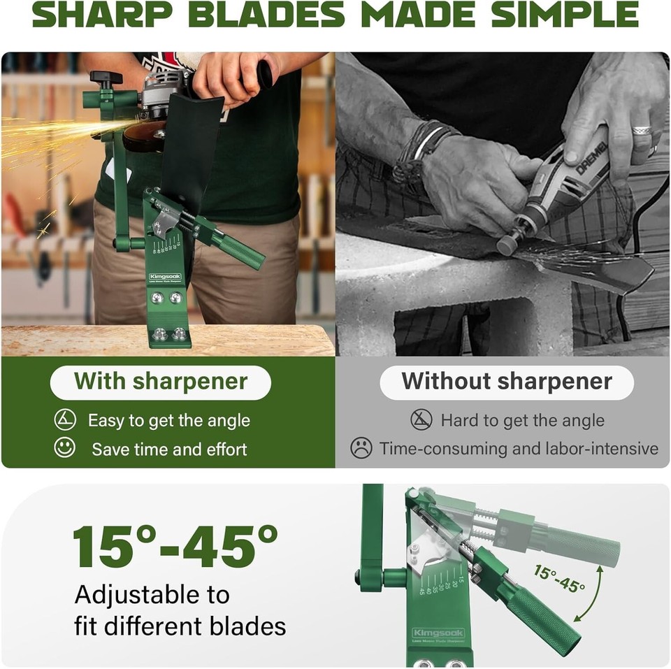 All-in-One Lawnmower Blade Sharpening Kit with Adjustable Angle and ...