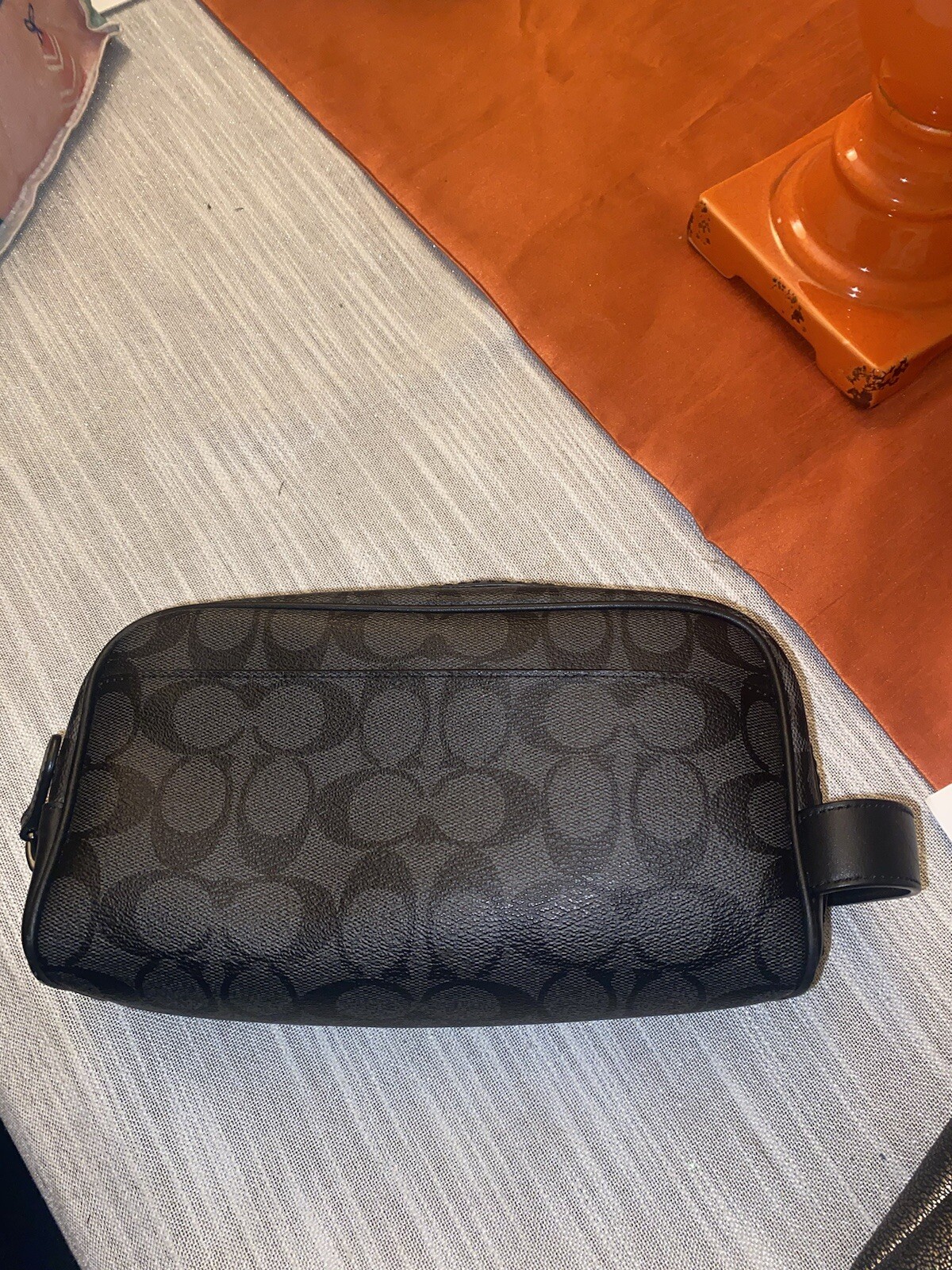 COACH Small Travel Kit Signature Canvas & Leather Gun… - Gem