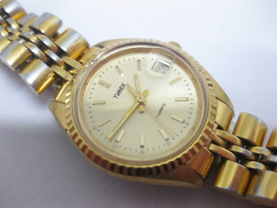 Timex Mens Gold Tone BA Cell 49 Watch Vintage Unisex Fresh Battery ...