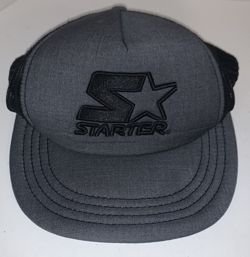 Starter Brand Athletic Ballcap Hat Gray & Black | eBay