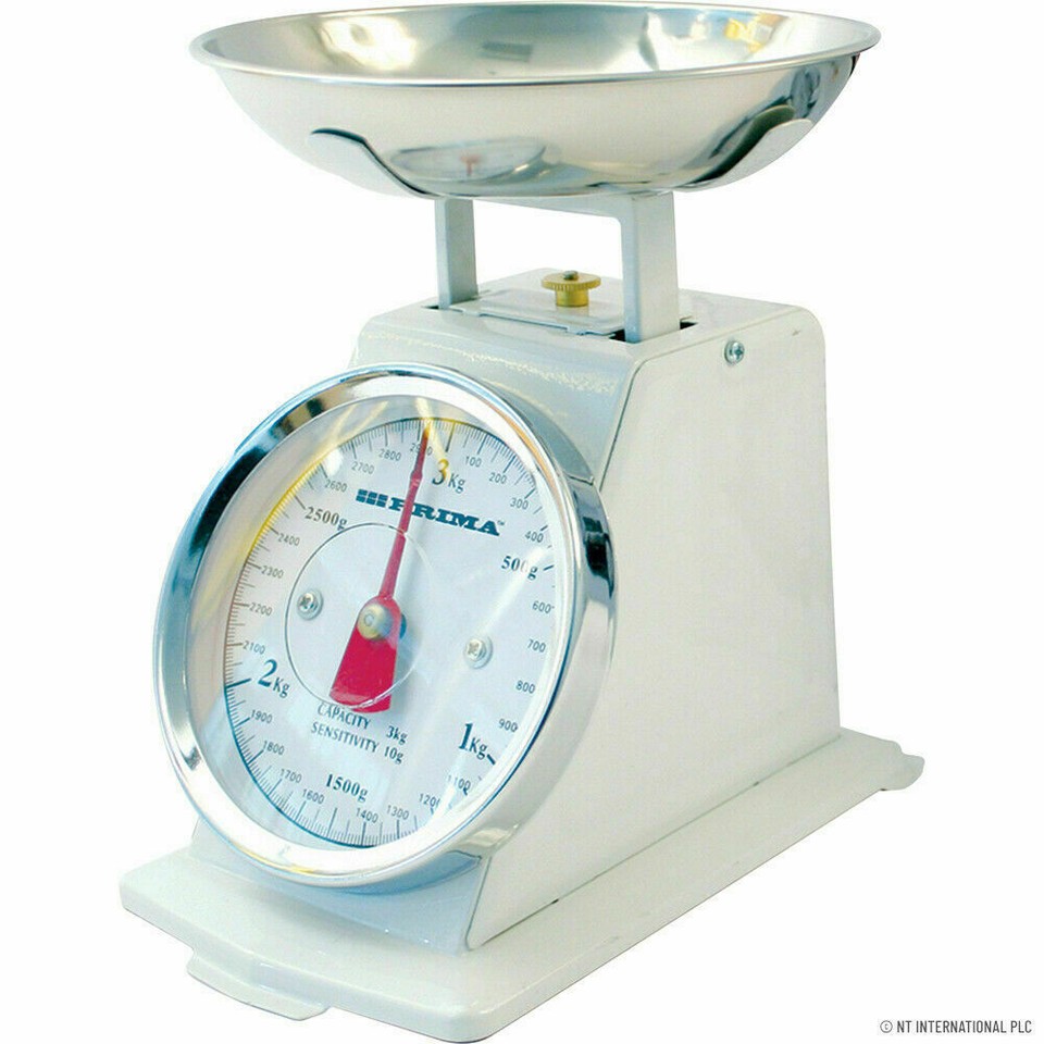 3KG TRADITIONAL WEIGHING KITCHEN SCALE BOWL RETRO SCALES MECHANICAL ...