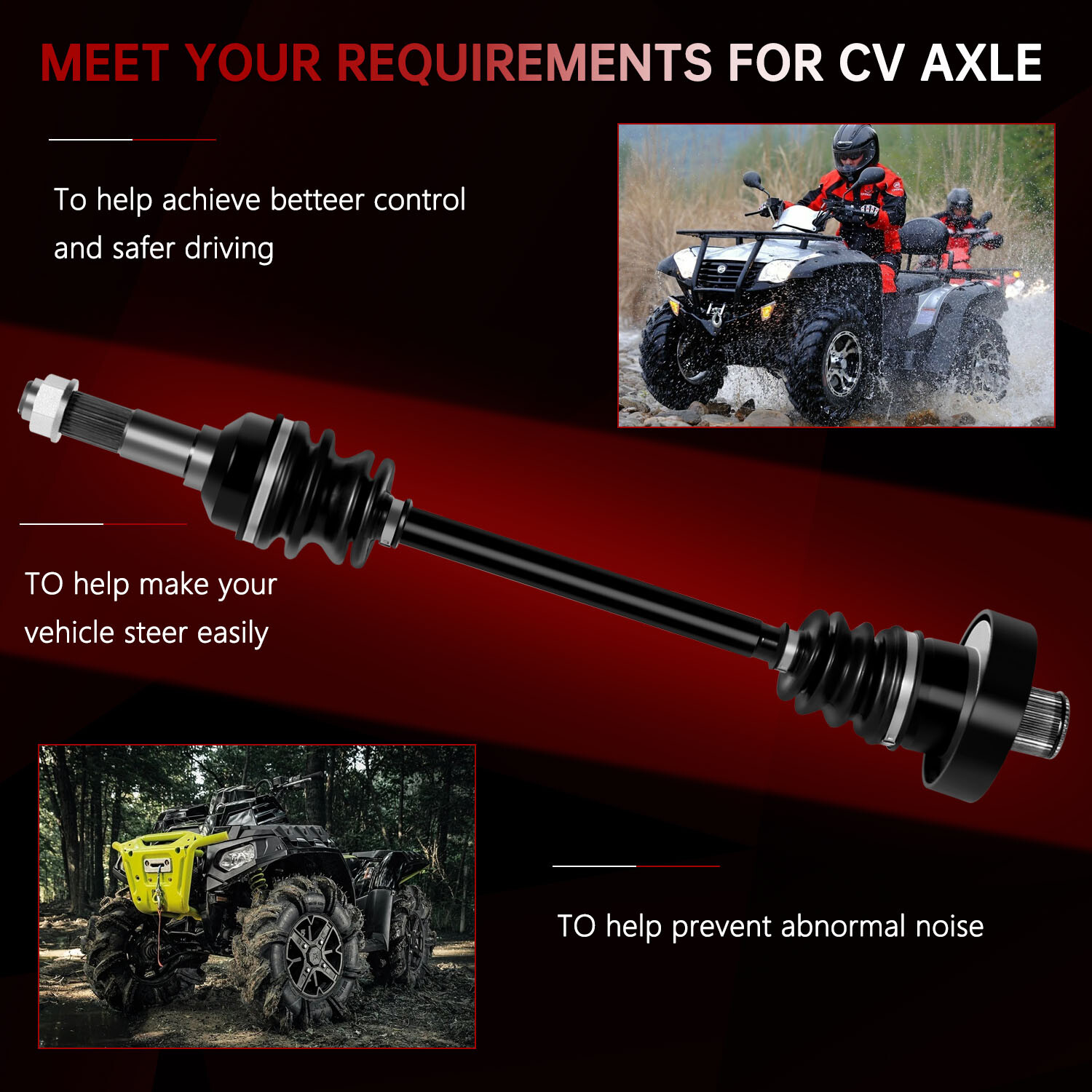 Pair CV Axle Rear Left Right for 2004-2007 Yamaha Rhino 660 2006 -09 ...