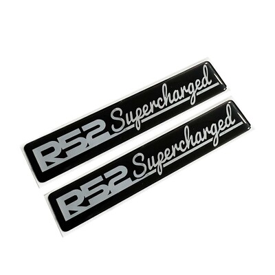 R52 Supercharged Signature Chrome 3D Domed Gel Sticker Badges Fits Mini ...
