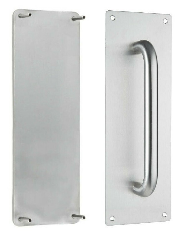 Pull handle on plate and push plate stainless steel | eBay