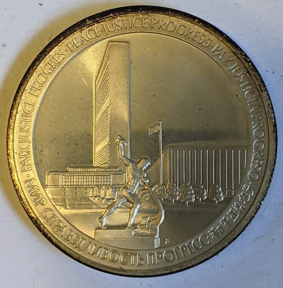 UN United Nations Sterling Silver Medal Coin 1945 - 1970 25th ...