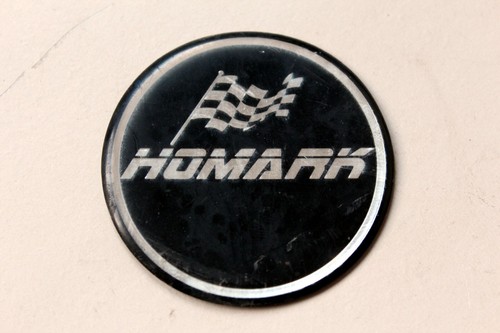 Rare autocollant emblème logo HOMARK centre de roue en alliage noir ...
