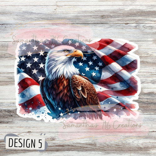 Patriotic Flags Vinyl Stickers 3" For Laptops, Cups, Etc. Water ...