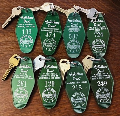 Lot Of 8 Vintage Holiday Inn Hotel Motel Room Keys & Fobs Various ...
