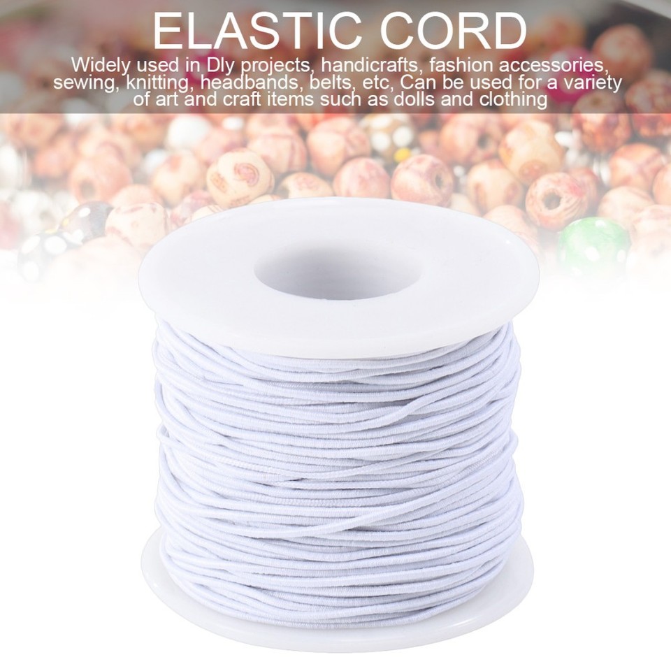 50 M White Elastic Thread for DIY Jewelry Beads Bracelet Making Cord ...