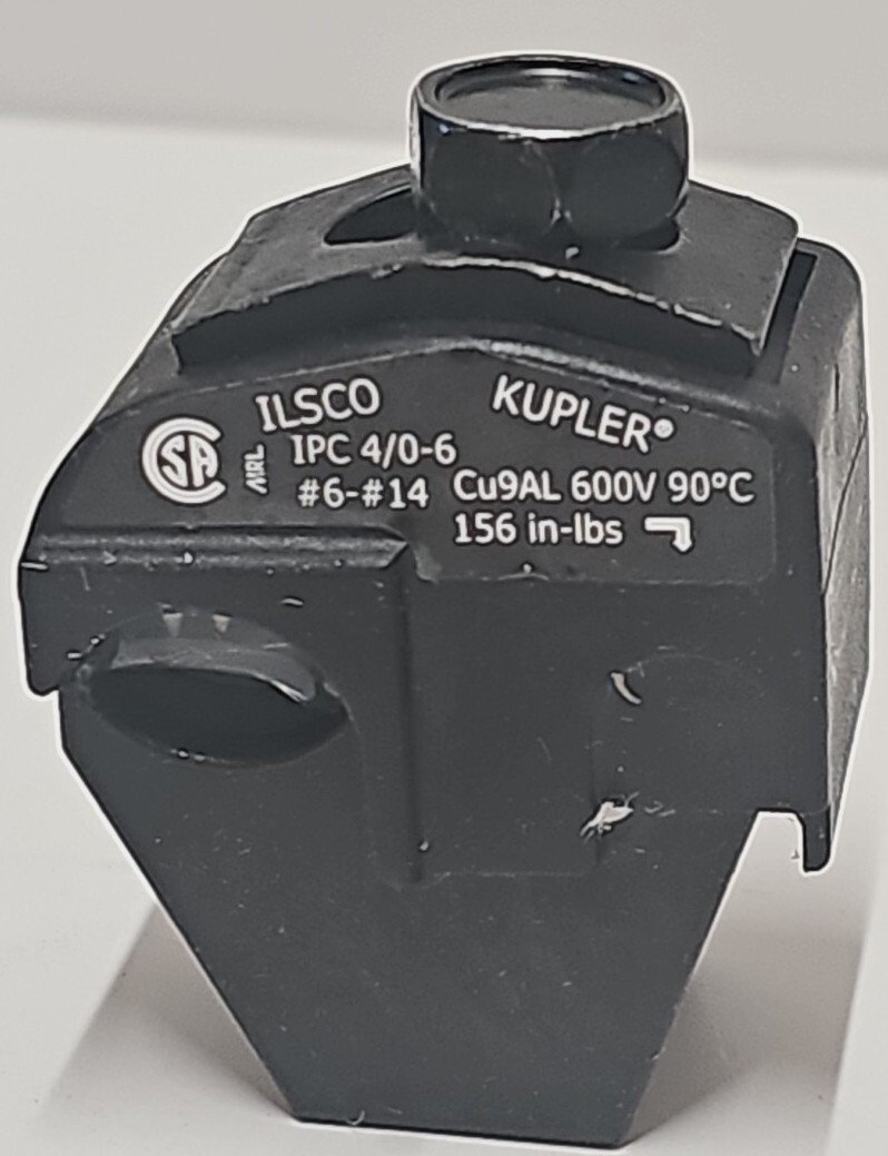 ILSCO Ipc-4/0-6 600V Insulation Piercing Tap Connector Line Side 12 Pk ...