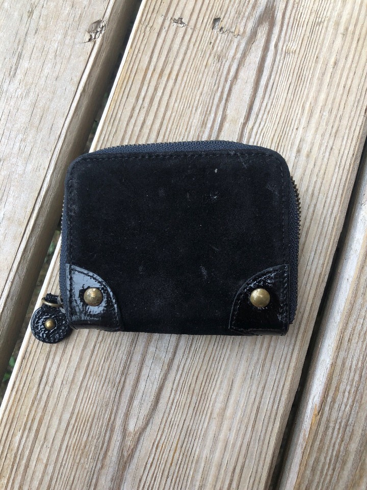J Crew Wallet Black Suede Leather | eBay