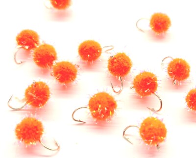 Orange Sparkle Egg Fly Nymph Sz12 Stillwater Trout Fishing Flies | eBay UK