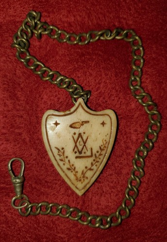 Civil War Carved Watch Fob & Chain - Masonic Symbols & U.S. Flags | eBay