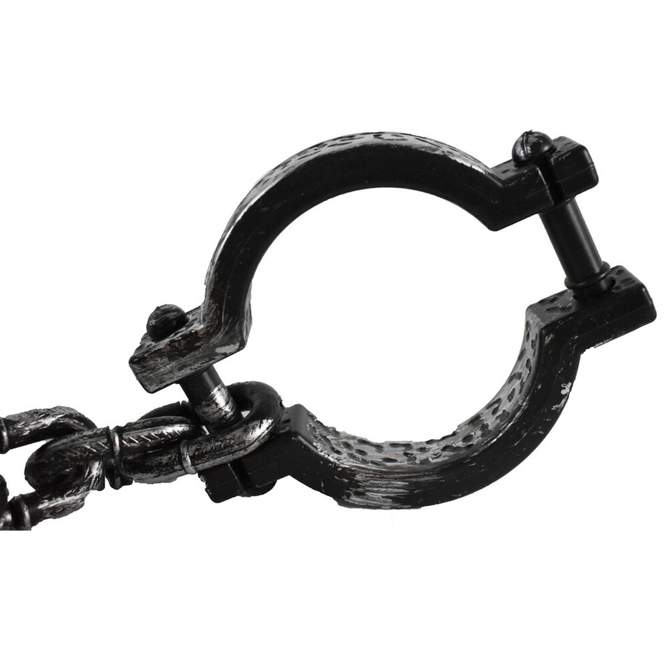 Jumbo Ball & Chain Prop w/ Ankle Wrist Cuff Halloween Bachelor Wedding ...