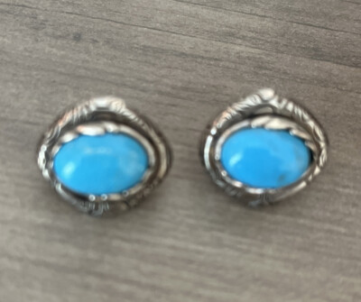 Jean Lin 925 Sterling Silver Turquiose Stud Earrings | eBay