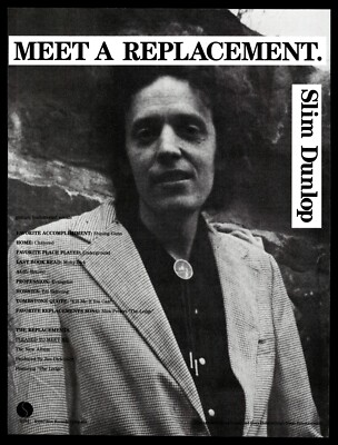 SLIM DUNLAP The Replacements Vintage 1987 Sire Records Promo Magazine ...