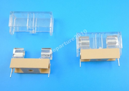 10Pcs New Panel Mount PCB Fuse Holder Case With Cover For 5x20mm Fuse ...