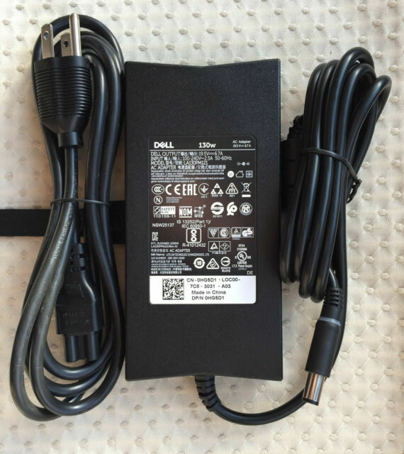 Genuine Dell 130w 19.5v Laptop AC Power Supply Charger La130pm121 Hg5d1 ...