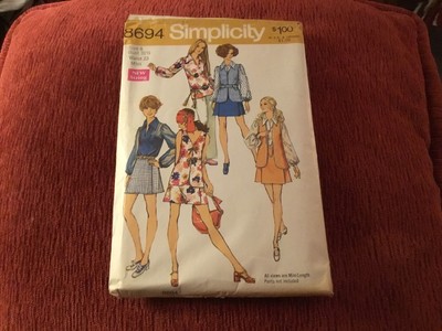 VINTAGE SIMPLICITY 8694 MISSES SZ 8 MINI PANTSKIRT BLOUSE & VEST ...