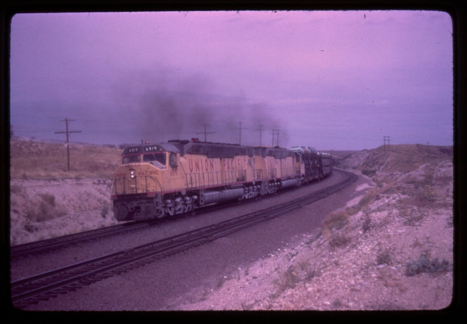 Railroad Slide - Union Pacific #6919 DD40 Locomotive 1974 Speer Wyoming ...