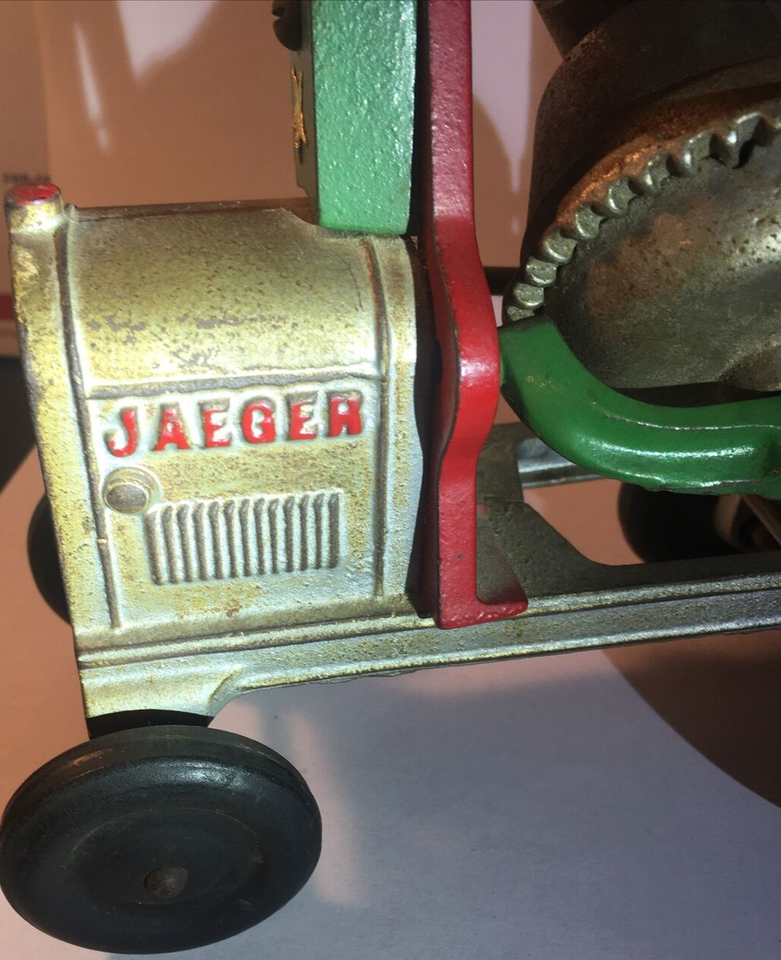 VINTAGE TOY LARGE KENTON JAEGER CEMENT MIXER CAST IRON INDUSTRIAL ...
