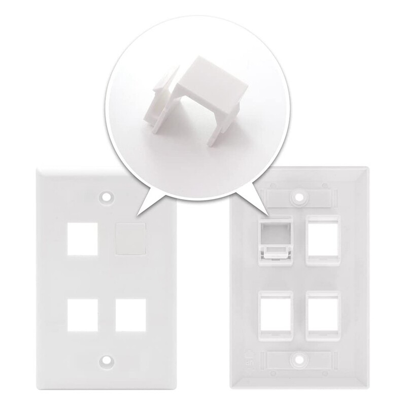 30-Pack Blank Jack Inserts for Wall Plate and Patch Panel - White ...