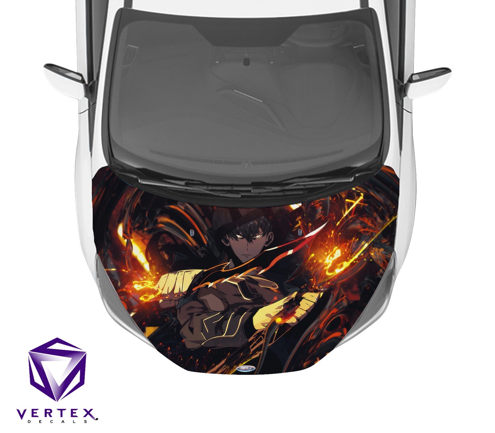 Solo Leveling Anime Hood Wrap Weatherproof Vinyl Decal 50"X60" 1-YR ...