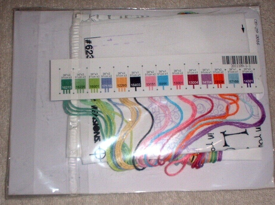 Dimensions "Live Life with Joy" Floss Embroidery Kit 5"x7" Sealed | eBay