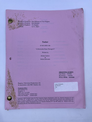 2000 Tucker TV Sitcom Shooting Script # 13 Family Tree Eli Marienthal ...