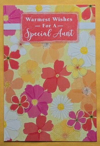 "Wishes For A...Aunt" Birthday Large Format Greeting Card 5.5x8.0 ...