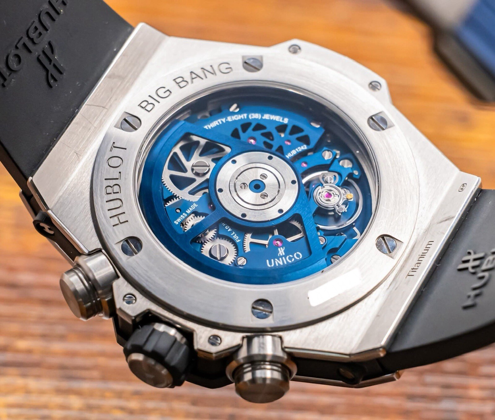 Hublot Big Bang Unico Titanium Blue 45 mm $21K MSRP Box Papers 411.NX ...