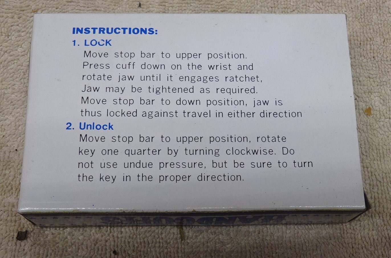 ** Older HANDCUFFS - Special Polished Finish in Original Box - NEW ...