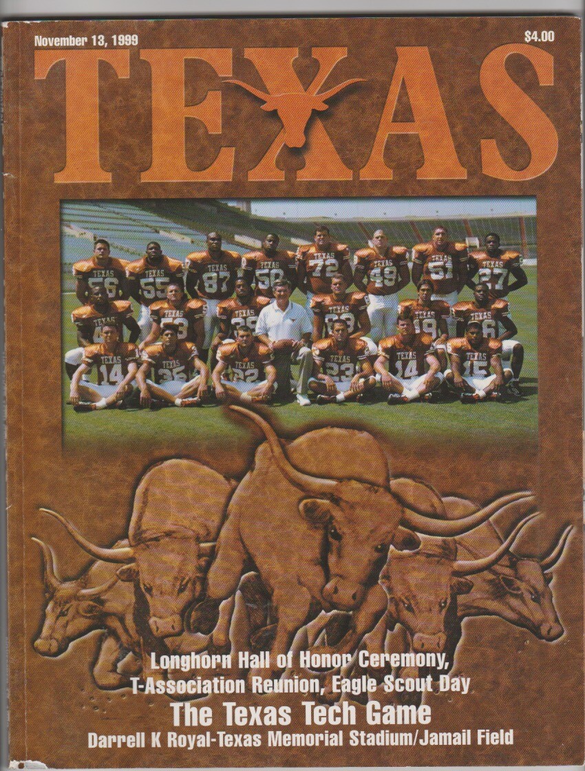 1999 Texas Longhorns vs Texas Tech Football Program ~ Mack Brown ...
