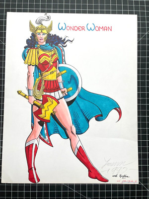 ORIGINAL SIGNED EARLY JOSEPH MICHAEL LINSNER WONDER WOMAN COMMISSION ...