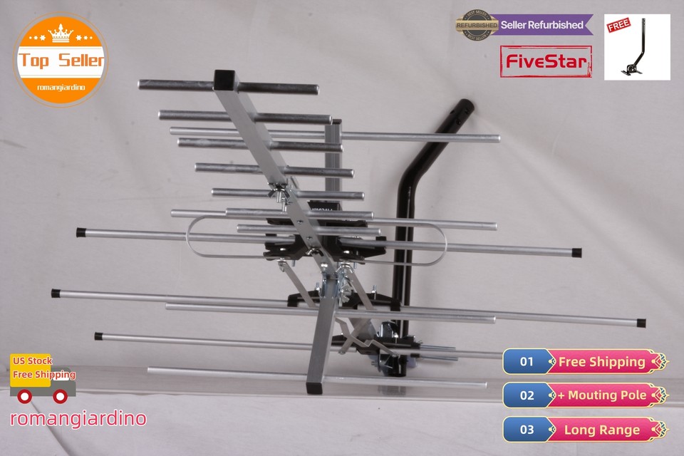 Yagi TV Antenna Outdoor 250 Mile for Free OTA HDTV VHF UHF Channels | eBay