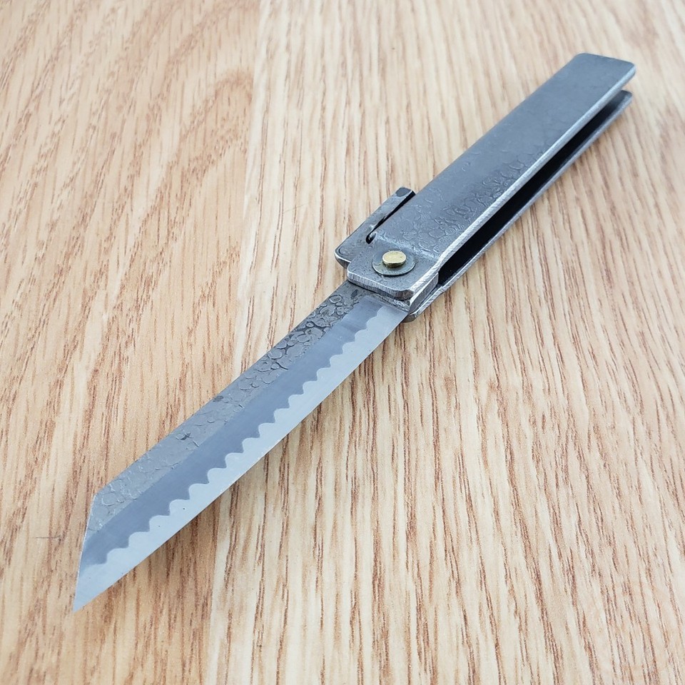Higonokami Tsuchime Folding Knife 2.75" VG-10 Steel Blade Folded Steel ...