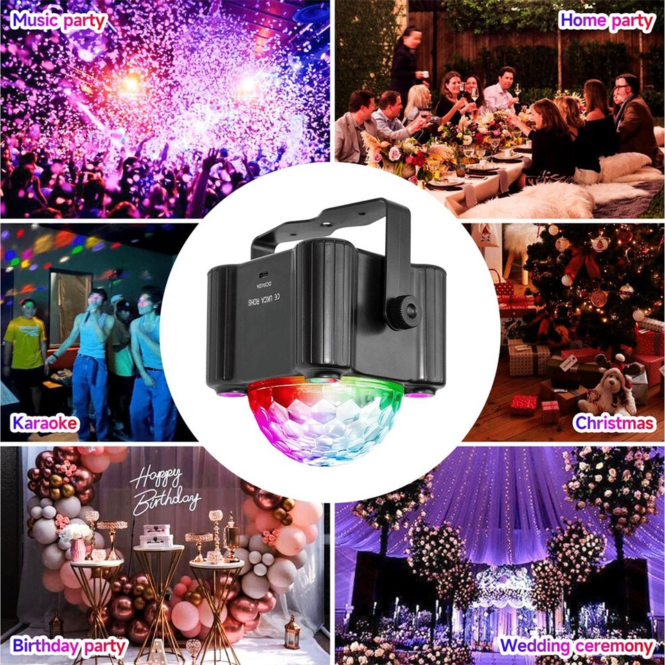RGB Disco Ball DJ Light Pattern Stage Strobe LED Laser Projector Party ...