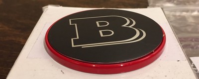 Brabus Logo Hood Emblem Badge "RED"#000-000-21-2 Made In Germany Mbz G ...