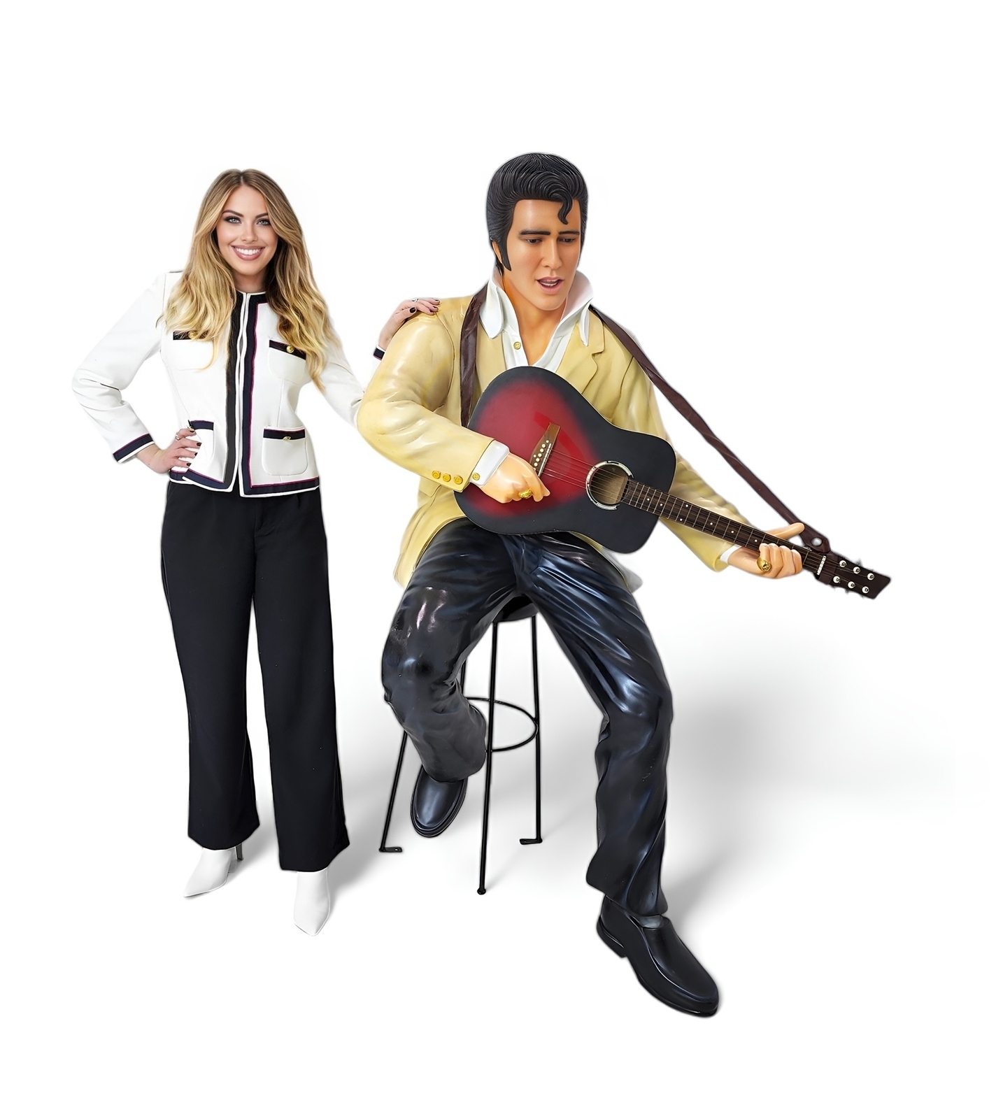Elvis Statue - Life Size - Elvis Statue Sitting On Stool Life Size | eBay