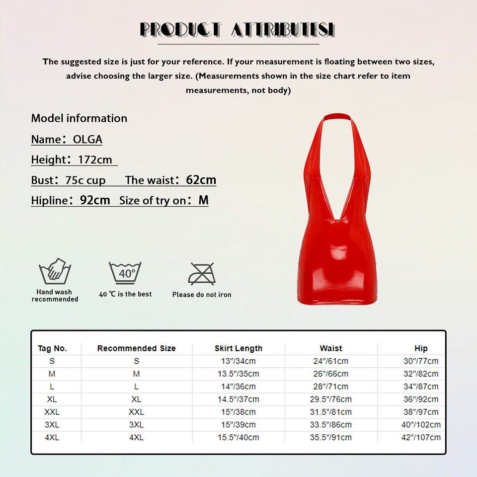 Womens Sexy V Neck PVC Leather Mini Dress Wet Look Bodycon Backless ...