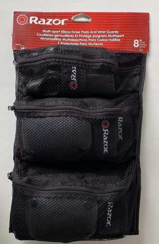 RAZOR - Black - Size 8+ Youth - Multi-Sport Elbow/Knee Pads and Wrist ...