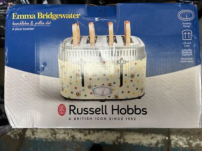 Emma Bridgewater Bumblebee & Polka Dot 4 Slice Stainless Steel Toaster ...