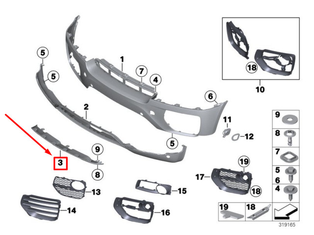 BMW X6 Front Lower Panel 51117179849 Genuine Silver for sale online | eBay